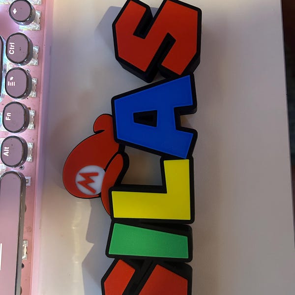 Custom Mario Name Sign Plate for Nursery Kids Room Game Room Mario ...
