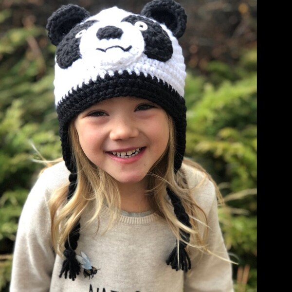 Crochet Panda Bear Hat - Handmade to Order - Newborn to Adult - Etsy