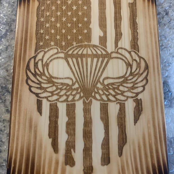 American Flag With Airborne Symbol Sign (free Shipping) - Etsy