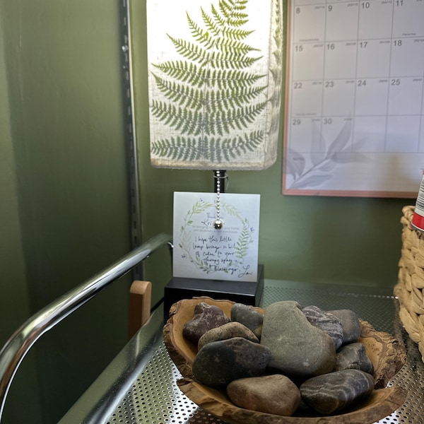 Desk Lamp With Real Pressed Ferns, Handmade Botanical Spring Decor ...