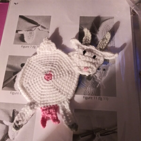 Crochet Pattern, Goat Butt Coaster DIGITAL DOWNLOAD - Etsy