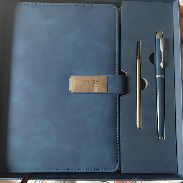 Custom Engraved Notebook With Pen, Leather Notebook Set, End of Year ...