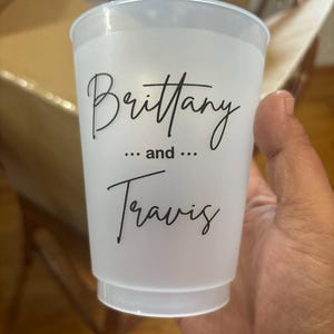 Custom Color Changing Cups, Monogram Wedding, Blue Mood Cups ...