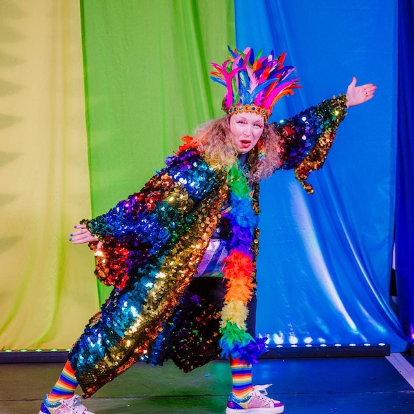 Rainbow Pride Sequin Bell Sleeve Kimono Inspired Festival Robe Plus ...