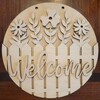 Welcome Fence Flowers Sign, Round Door Hanger Svg, Glowforge Laser Cut ...