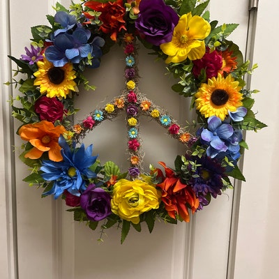 18 Wildflower and Greenery Peace Sign - Etsy