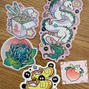 GLITTER Sushi Lovers With Sakura Cherry Blossoms STICKER by - Etsy