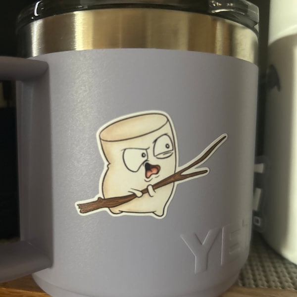 Roasting Marshmallows Vinyl Sticker, Funny Sticker, Camping Sticker ...