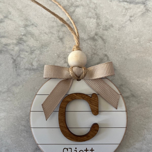 Personalized Reindeer Stall Ornament Wooden - Etsy