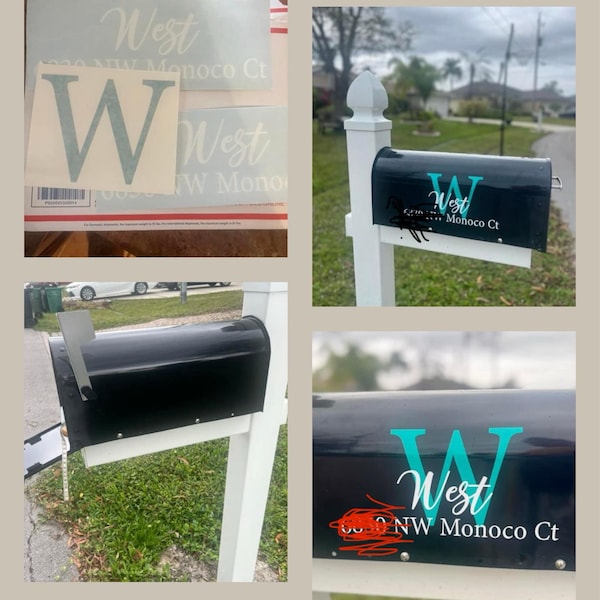 Mailbox Decal Personalized Name and Address Vinyl Decal Family Name and ...