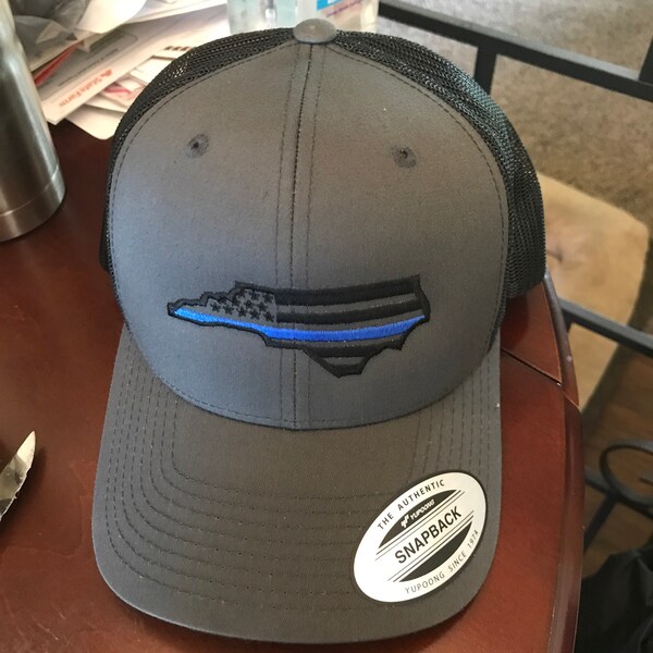 Any Colors, Thin Blue Line American Flag State of NC Police Officer ...