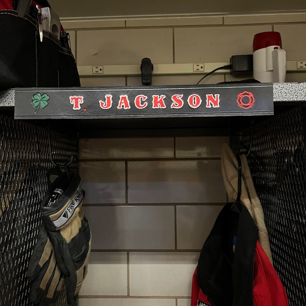 Firefighter Locker Name Plate, Leather Identification Tag to Place on ...