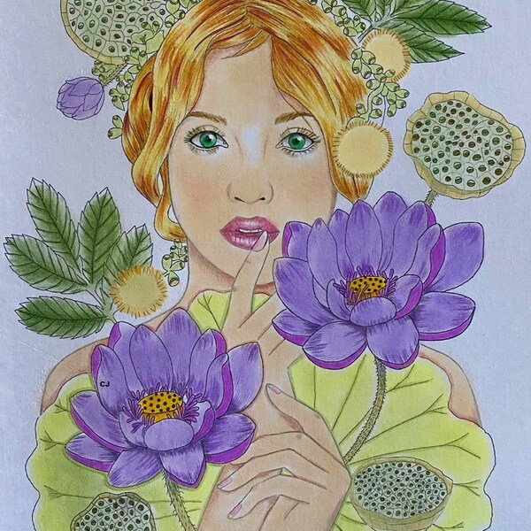 Honey Mae" Coloring Page for Adult and Children in Dark and Gouche ...