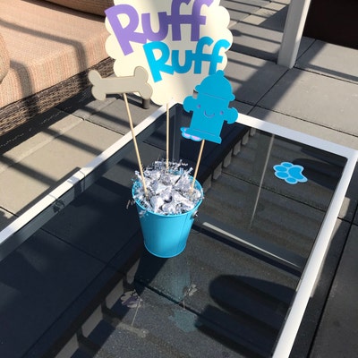Dog Theme Centerpiece Ruff Ruff Sign Dog Birthday Party Baby Shower ...