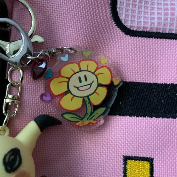 Undertale Flowey 1.5" Doubled Sided Acrylic Charm - Keychain or Cell ...