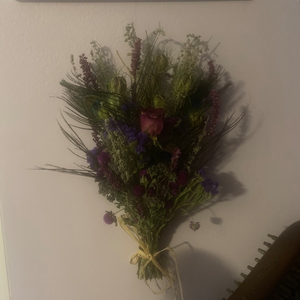 Peacock Dried Flower Spray, 16 X 8 Inches - Etsy