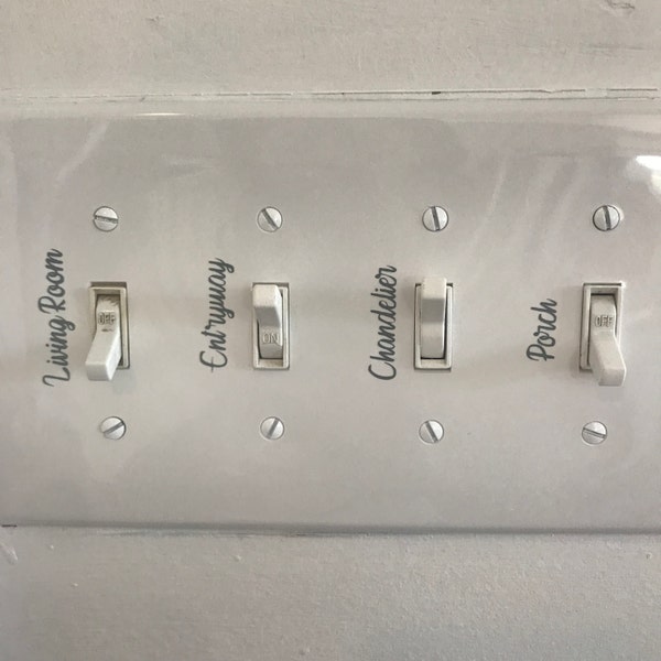 Custom Light Switch Labels // Light Switch Stickers // Light Plate ...