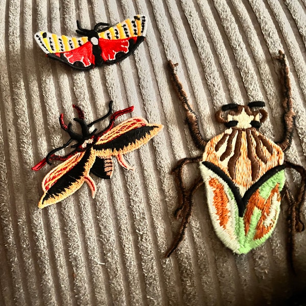 Embroidered Insect Patches Butterfly Beetle Moth Scarab Cicada Maybug ...