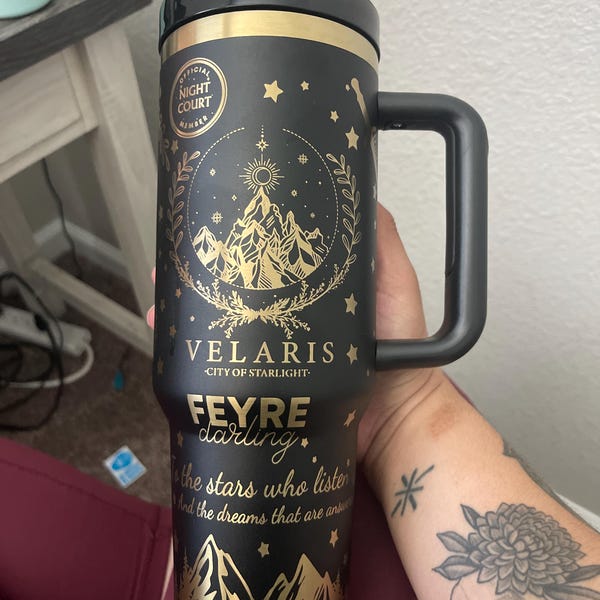 Acotar Pattern Tumbler Cup With Handle, 40oz Acotar Tumbler, Acotar ...
