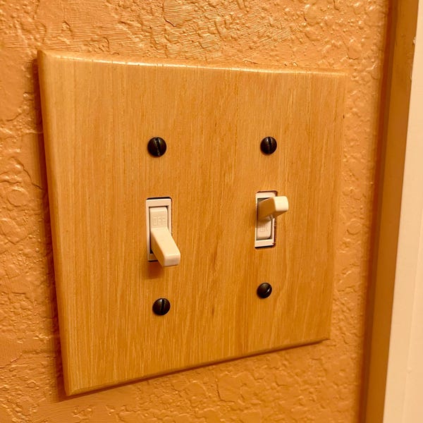 Stained Oak Wood Switch Plate Covers Jacobean Stained Oak Switch Cover ...