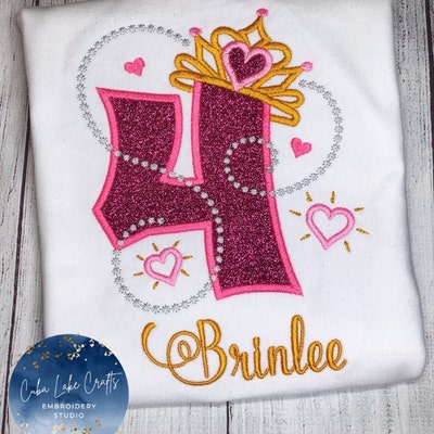 BX Princess Tiara Pearls Numbers Set 0-9 Applique Machine Embroidery ...