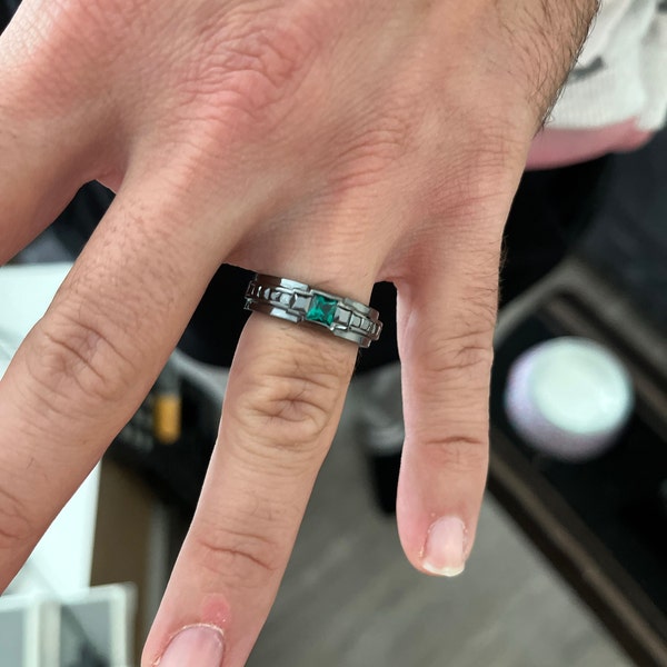 Blue Diamond Mens Wedding Band / Blue Diamond Wedding Band / Mens Blue ...