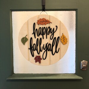 Front Door Decor Happy Fall Y'all Door Sign Fall Door - Etsy