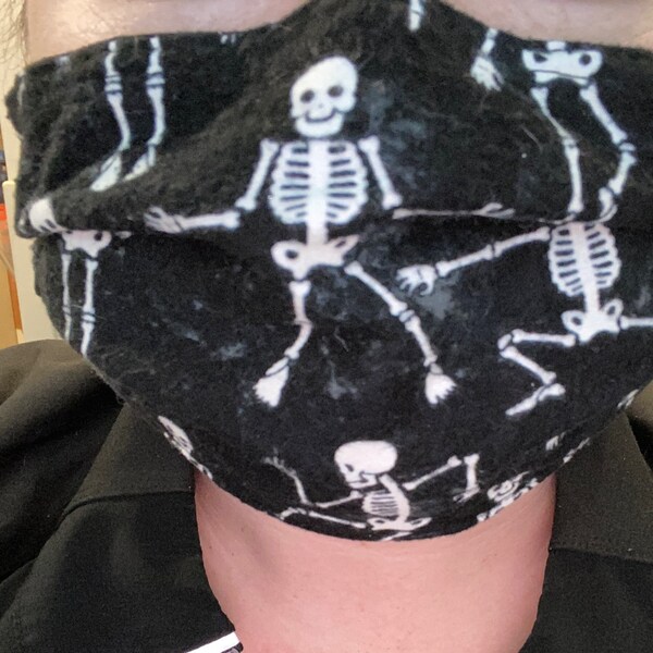Skeleton Glow in the Dark Print Face Cover With Adjustable Elastic Ear ...
