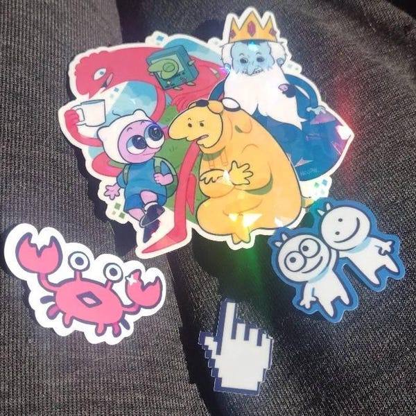 Smiling Friends & Adventure Time Crossover Holographic Sticker - Etsy