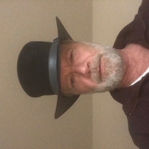 Black Suede Leather Clint Eastwood Pale Rider Style Western Outlaw Mens ...