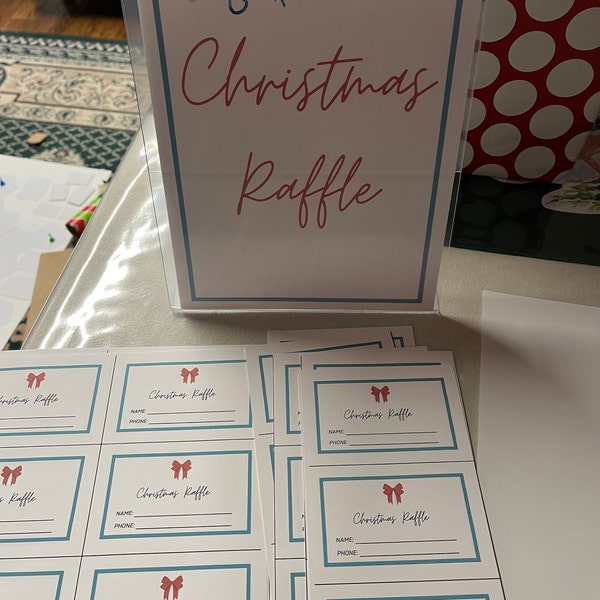 Christmas Raffle Tickets, Printable Holiday Raffle Tickets, Christmas ...