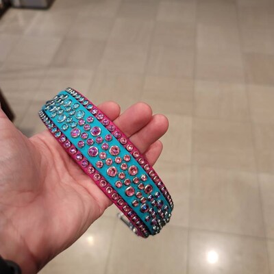 9.5-12.5 Pink Gradient on Pastel Pink Biothane With Magenta Border ...