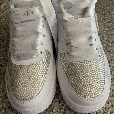 Custom Bling Af1s Shoes, Wedding Rhinestone Shoes, Hand Placed Stones ...