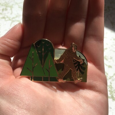 Sasquatch Sliding Enamel Pin - Etsy