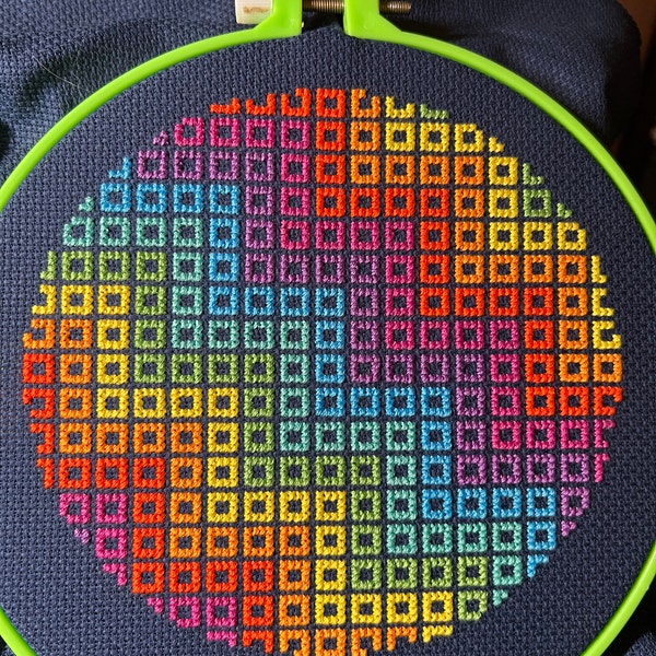 PATTERN Geometric Wave Cross Stitch Chart - Quick and Easy Bright ...