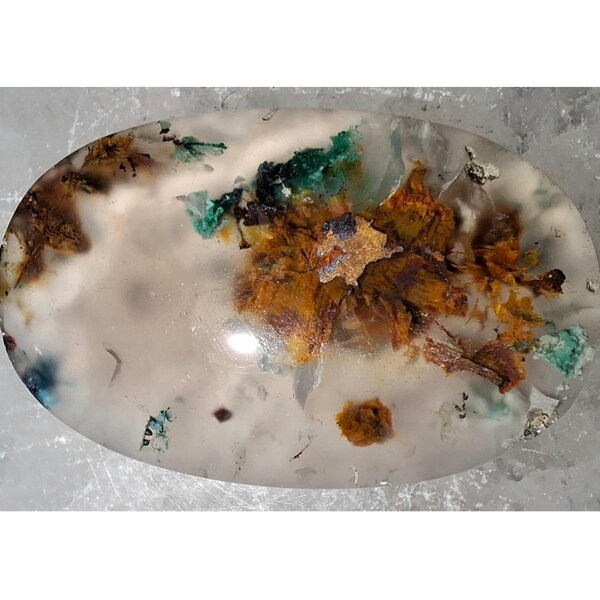Slabs-raw Native Copper on Chrysocolla Ll Copper Plates With Floral ...