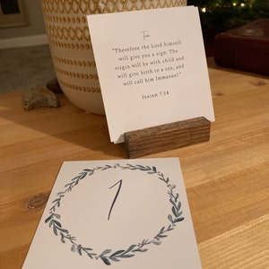 Names of God Scripture Cards Set of 25 Wood Stand Christian Faith Gift ...