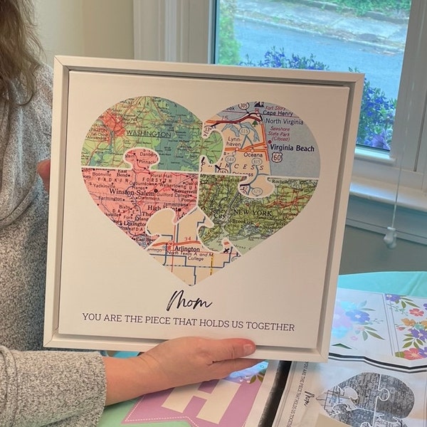 Personalized Long Distance Family Map on Premium Canvas, Birthday Gifts ...