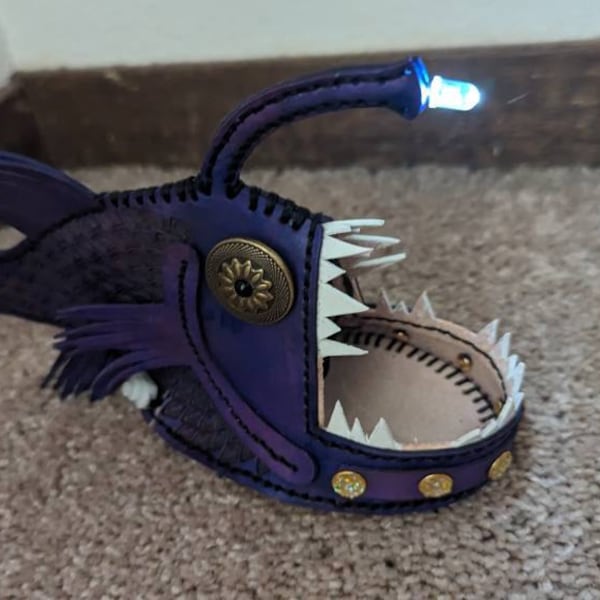 Angler Fish Phone Holder, Fish Business Card Holder, Lighted Fish Phone ...