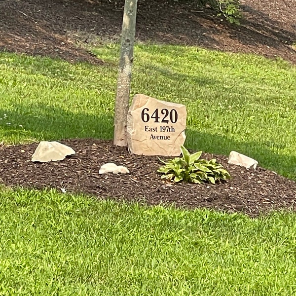 House Entry Address Stone - Engraved Rock - Custom Stone Personalized ...