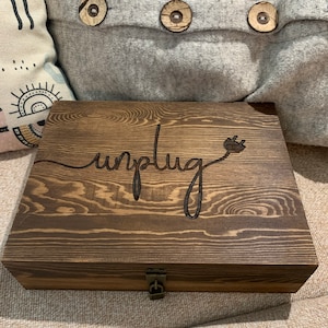 Personalized Unplug Box Family Phone Lock up Wood Cell Phone Holder - Etsy