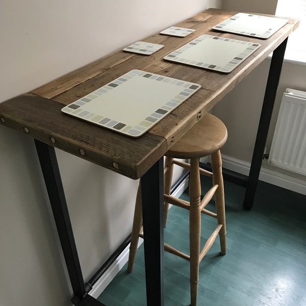 Reclaimed Wood Breakfast Bar Table - Etsy