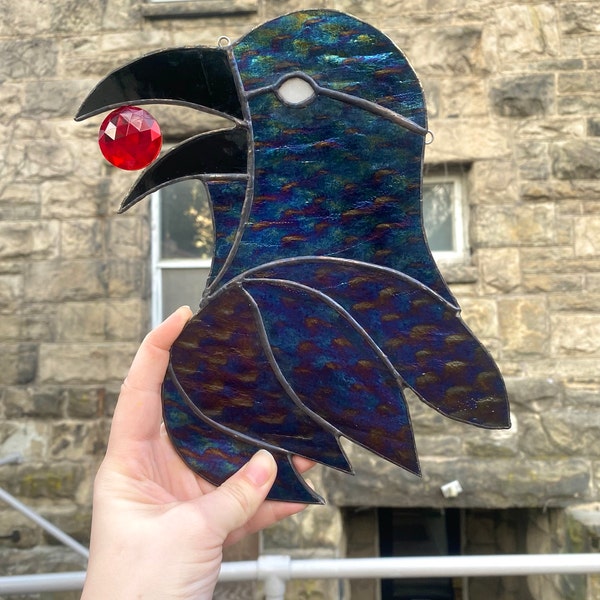 Stained Glass Crow Pattern, Stained Glass Bird, Digital Pattern to ...