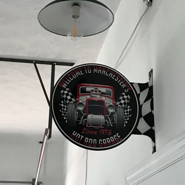Hot Rod Garage Double Sided Sign, Custom Garage Signs, Rat Rod Signs ...