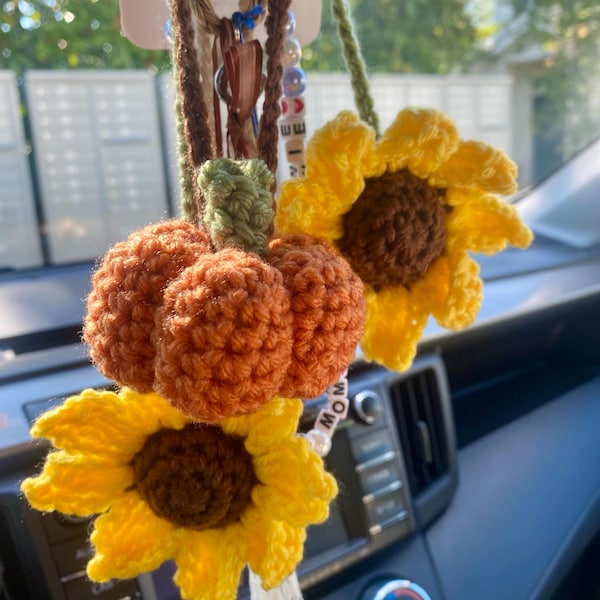 Crochet Pumpkin Car Charm - Etsy