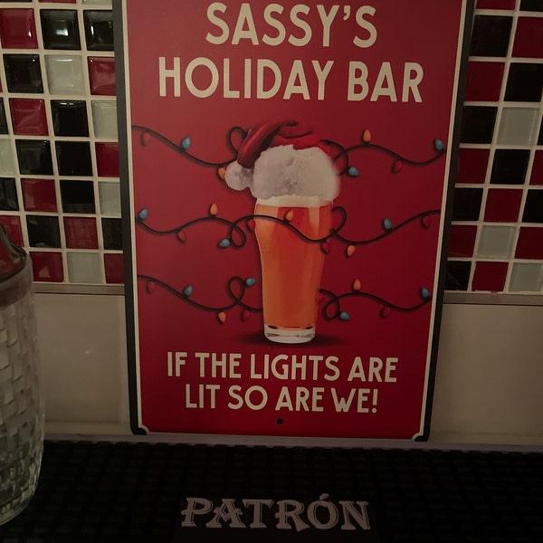 Custom Christmas Bar Sign, Christmas Sign, Family Christmas Sign ...