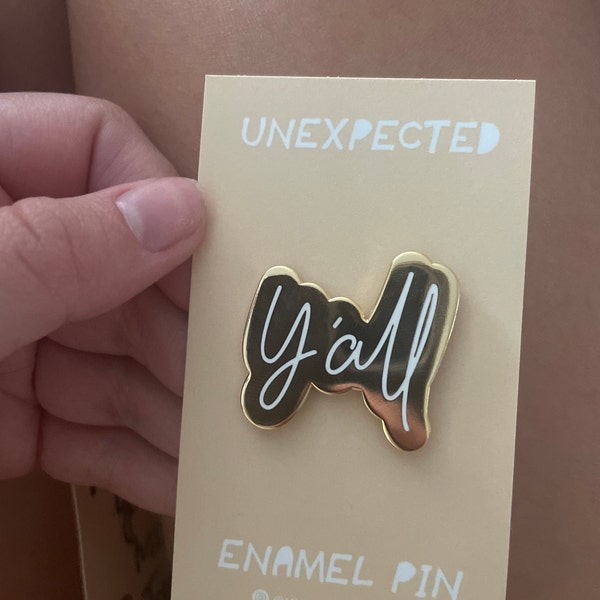 Gold Y'all Enamel Pin - Etsy