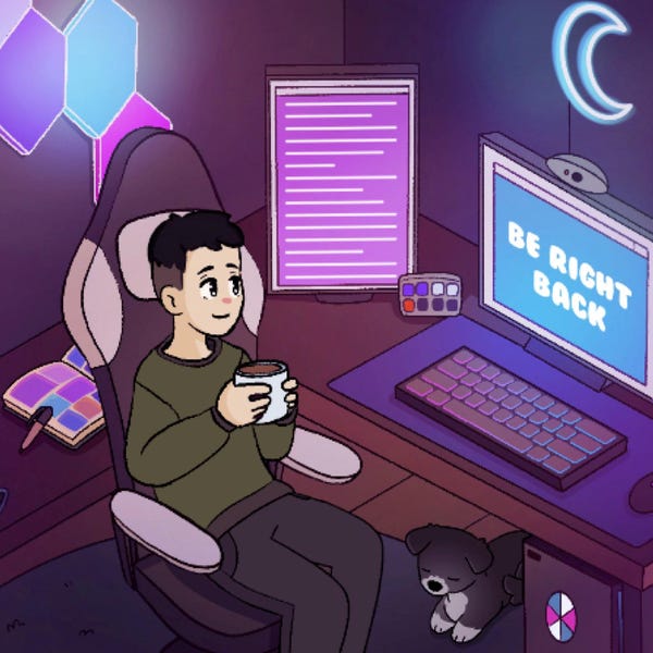 Animated Twitch Overlay With Custom Character - Stream Screen / Cute ...