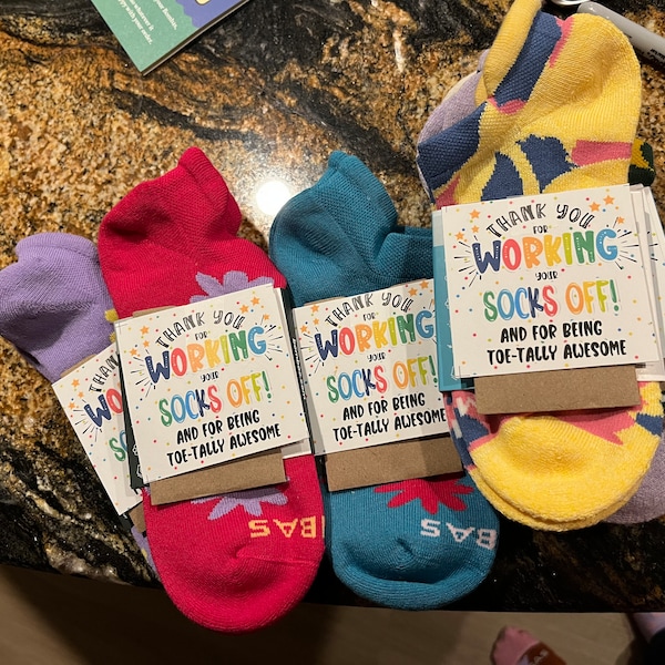 Sock Gift Tags, Thank You for Working Your Socks Off! Thank You for ...