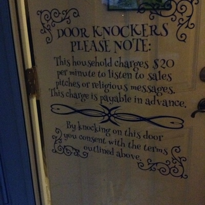 Door Knockers Please Note Soliciting Sign Vinyl Decal / - Etsy